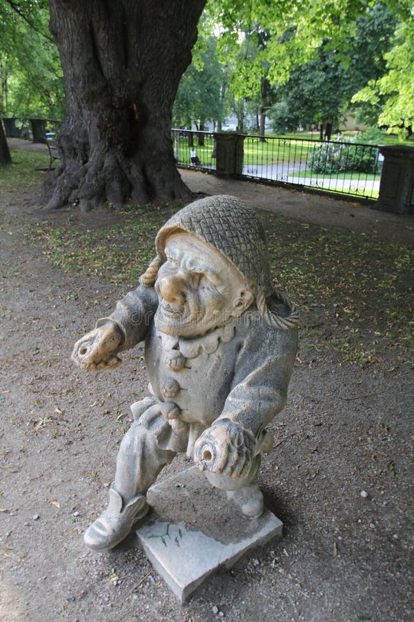 Bizarre Little Dwarf Statues in a Park in Salzburg Editorial Image ...