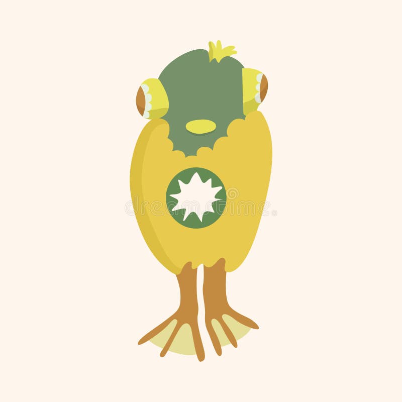 Bizarre Monster Flat Icon Elements,eps10 Stock Vector - Illustration of ...