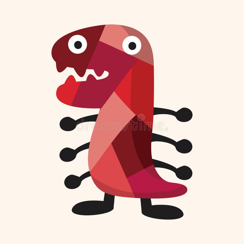 Bizarre Monster Flat Icon Elements,eps10 Stock Vector - Illustration of ...