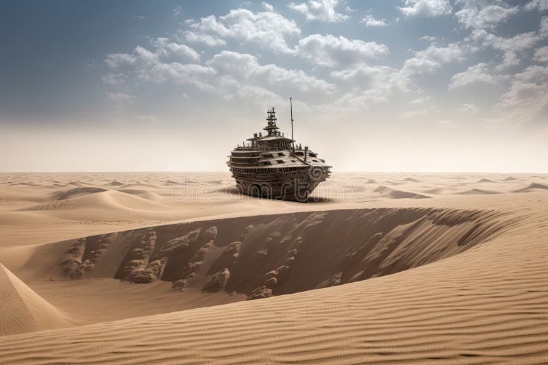 Bizarre Optical Illusion of a Ship Sailing through the Desert with ...