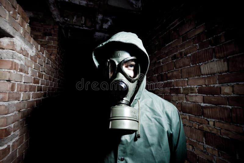 Portrait of Person in Gas Mask Stock Image - Image of male, chemical ...