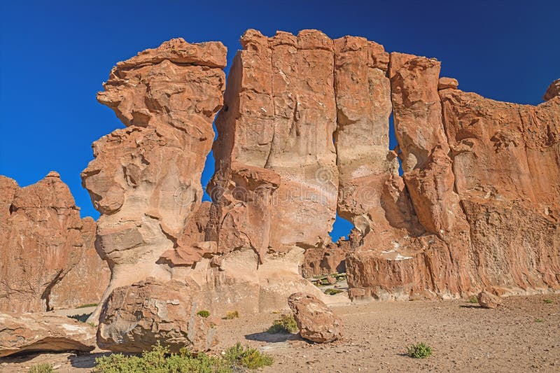 Bizarre Rock Columns in the Siloli Desert Stock Photo - Image of rocks ...