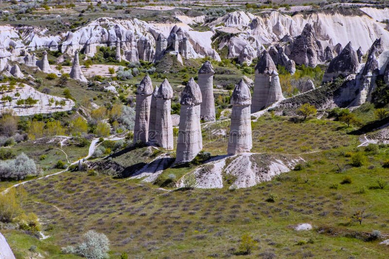 Bizarre Rock Formations of Cappadocia, Turkey Stock Photo - Image of ...
