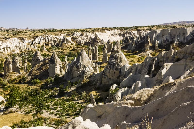 Bizarre Rock Formations of Volcanic Tuff in Cappadocia Stock Image ...