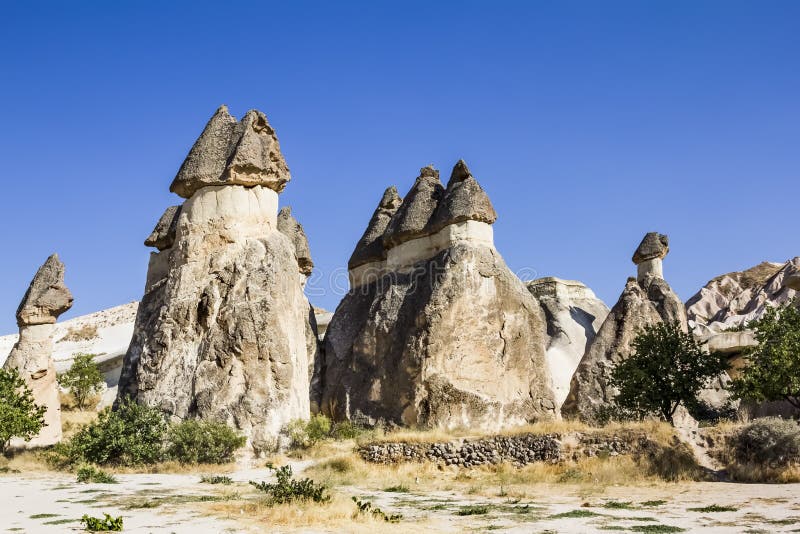 Bizarre Rock Formations of Volcanic Tuff in Cappadocia Stock Image ...