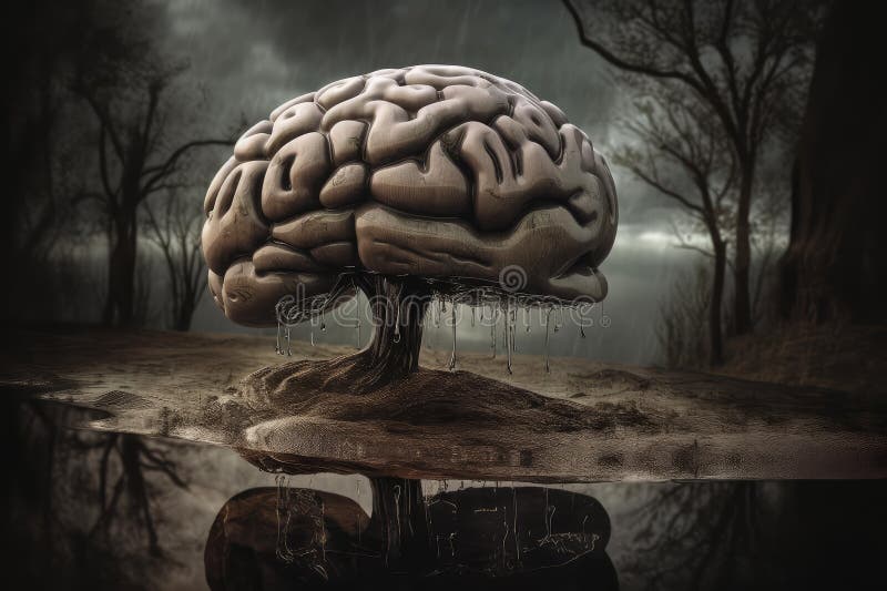 Bizarre Surreal Brain. Generate Ai Stock Illustration - Illustration of ...