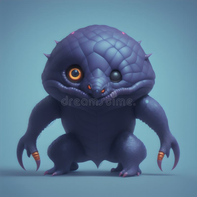 Bizarre Unknown Creature, Cute and Eerie at the Same Time, AI Generated 3D Stock Illustration ...