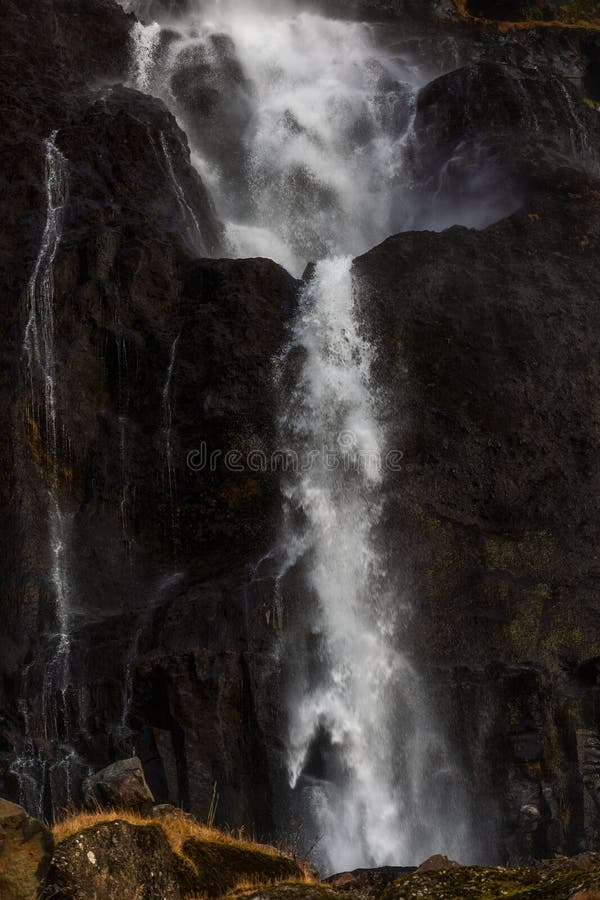 Bjarnarfoss, 80 Meters High Waterfall Stock Photo - Image of blue ...