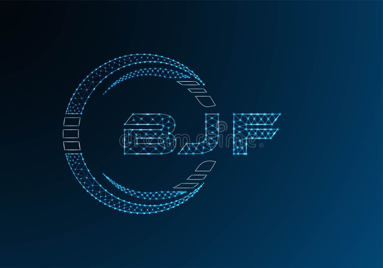 BJF Low Poly Letter Logo Vector Design. BJF Stock Illustration ...