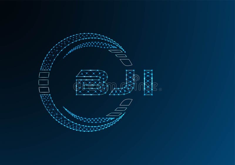 BJI Low Poly Letter Logo Vector Design. BJI Stock Illustration ...