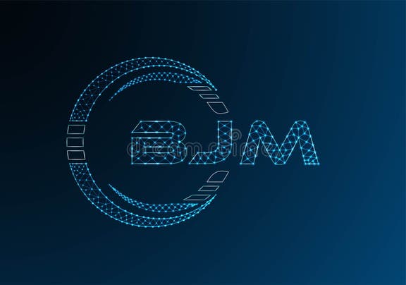 BJM Low Poly Letter Logo Vector Design. BJM Stock Illustration ...