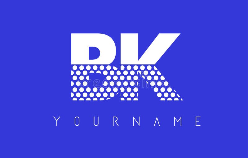 BK B K Dotted Letter Logo Design with Blue Background. Stock Vector ...