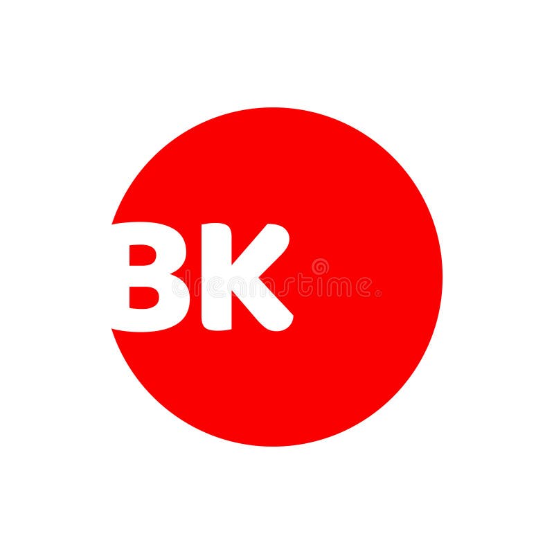BK Company Name Initial Letters Monogram. BK on Red Dot Stock Vector ...
