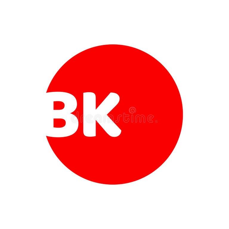 BK Company Name Initial Letters Monogram. BK on Red Dot Stock Vector ...