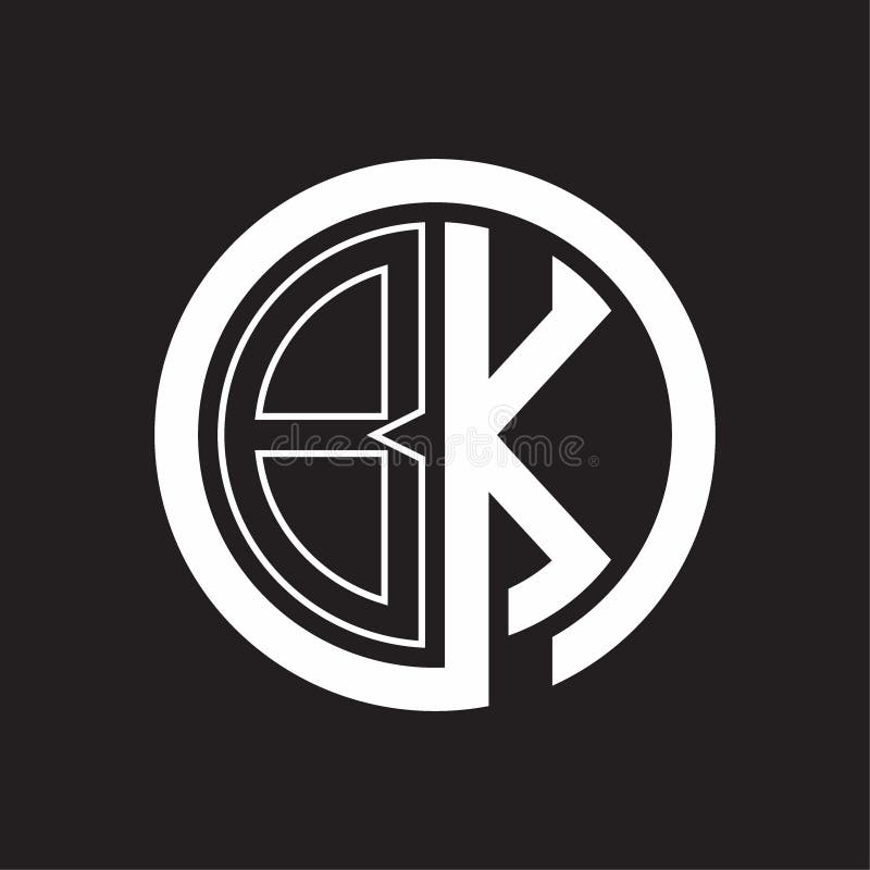 BK Logo with Circle Rounded Negative Space Design Template Stock Vector ...