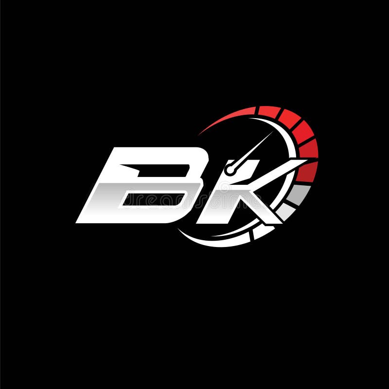 BK Logo Letter Speed Meter Racing Style Stock Vector - Illustration of ...