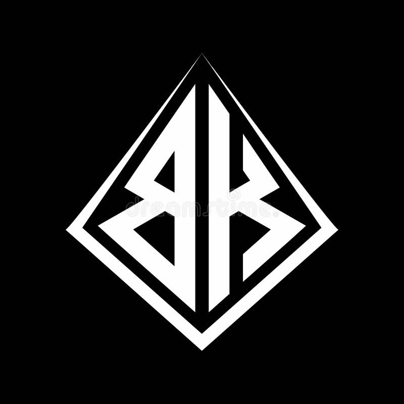 BK Logo Letters Monogram with Prisma Shape Design Template Stock Vector ...