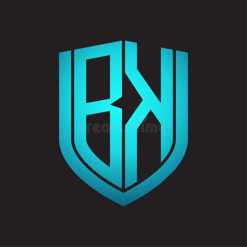 BK Logo Monogram with Emblem Shield Design Isolated with Blue Colors on ...