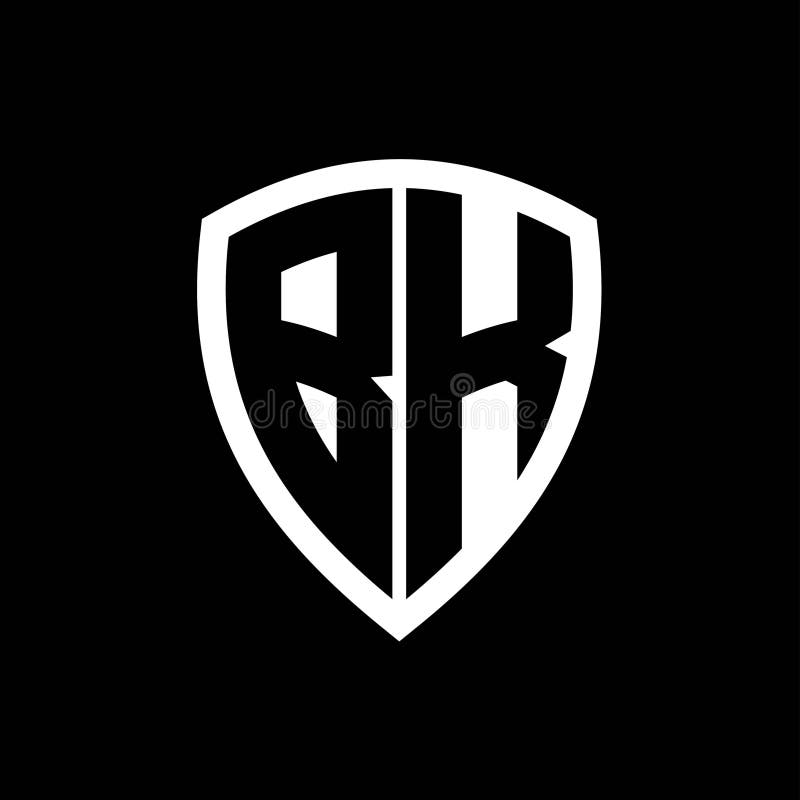 BK Monogram Logo with Bold Letters Shield Shape with Black and White ...