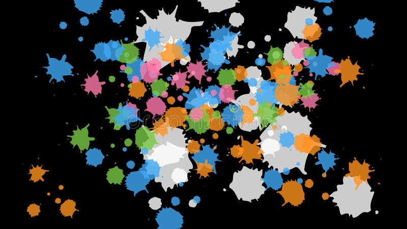 Colorful Large Paint Splashes in Dark Space Stock Illustration ...