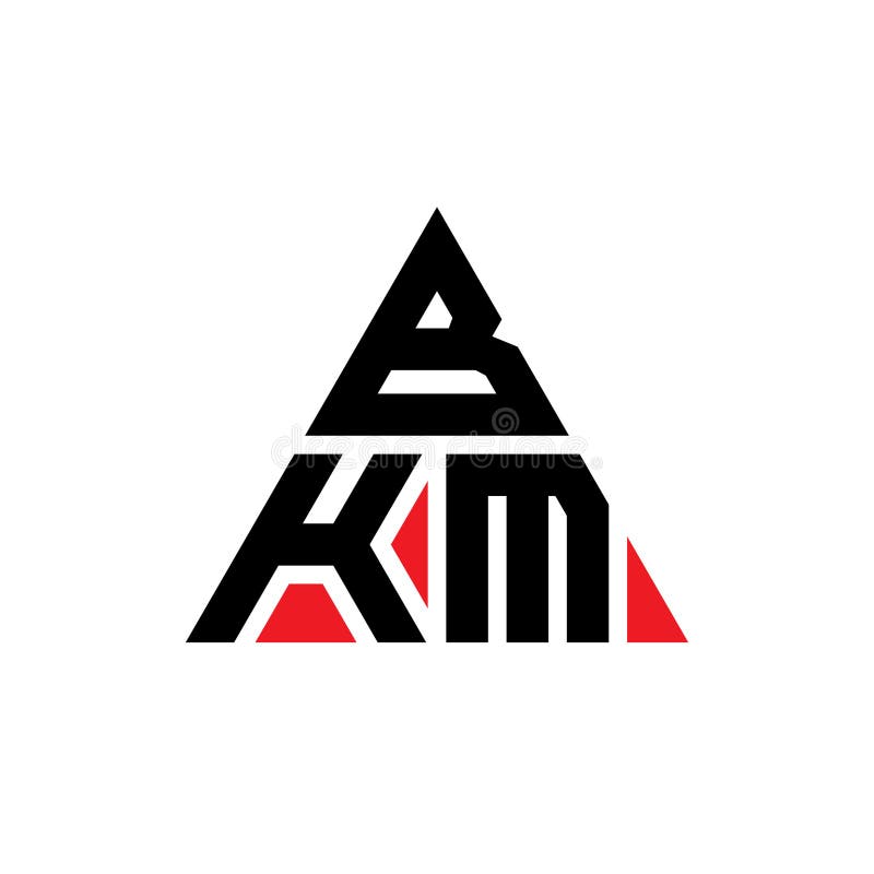 BKM Triangle Letter Logo Design with Triangle Shape. BKM Triangle Logo ...