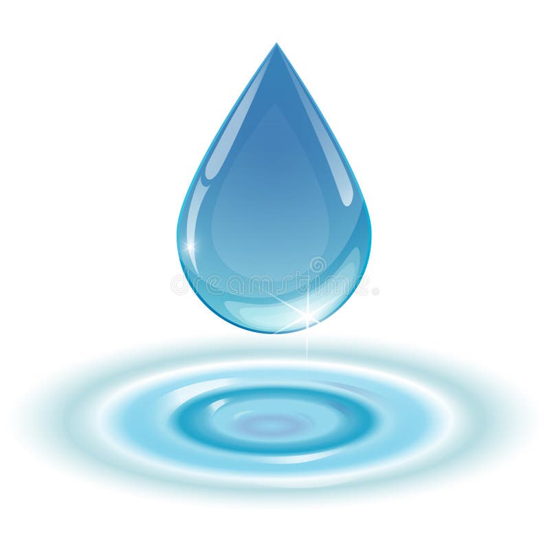 Blå droppe in mot stock illustrationer. Illustration av fuktighet ...