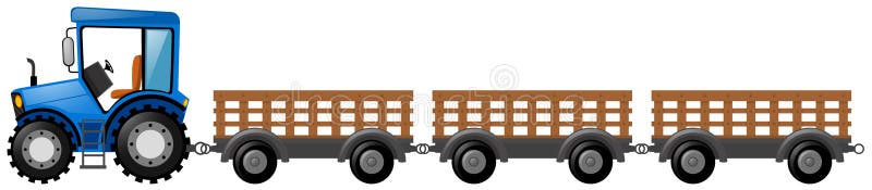 Traktoren Och Vagnen Som Laddas Med, Vaggar Vektor Illustrationer ...