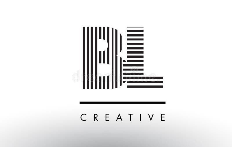 BL B L Black and White Lines Letter Logo Design. Stock Vector ...