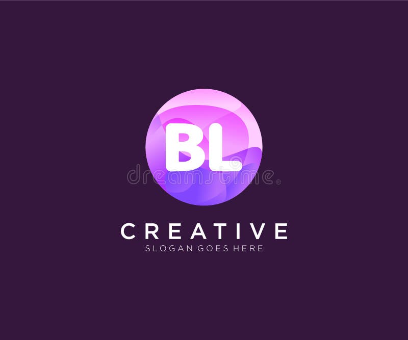 BL Initial Logo with Colorful Circle Template Vector Stock Vector ...