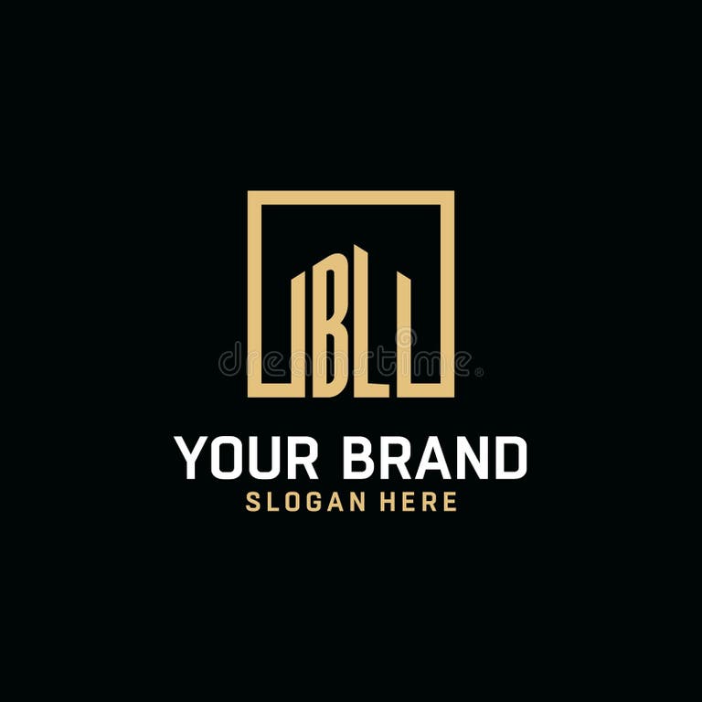 BL Initial Monogram Logo Design with Square Shape Design Ideas Stock ...
