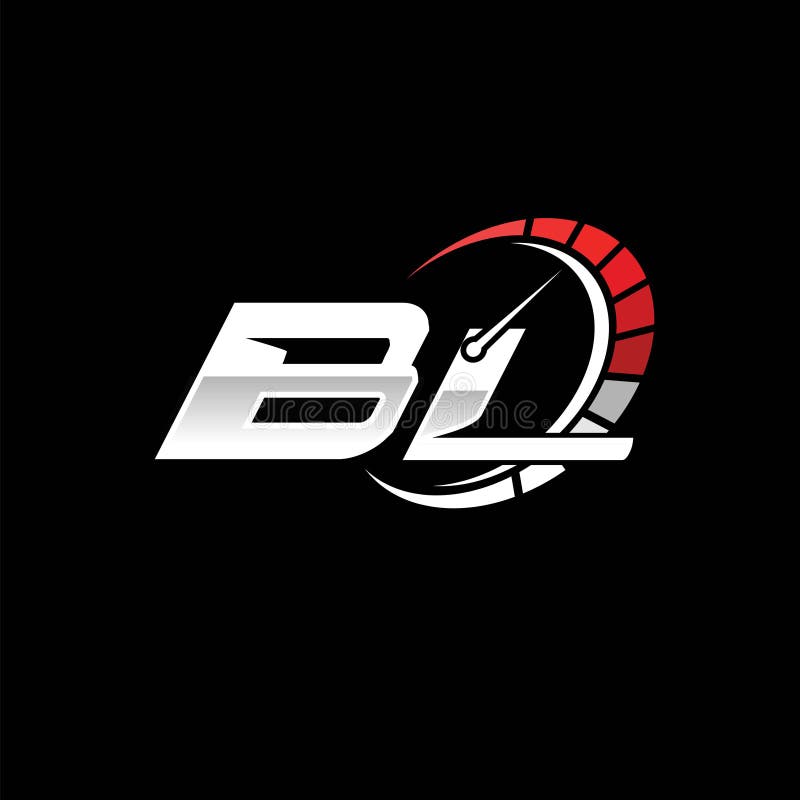 BL Logo Letter Speed Meter Racing Style Stock Vector - Illustration of ...