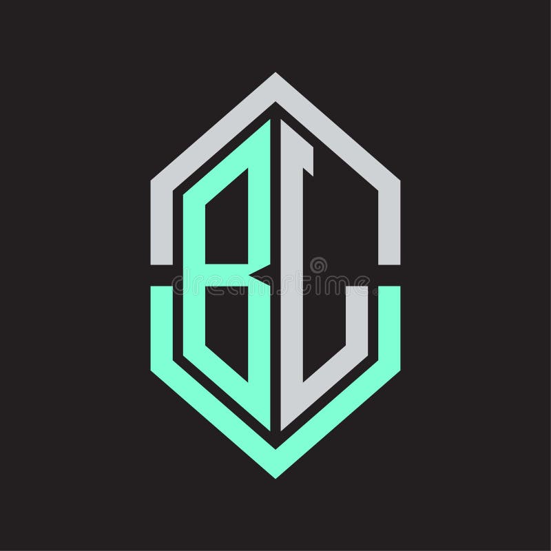 BL Logo Monogram with Hexagon Shape and Outline Slice Style Stock ...