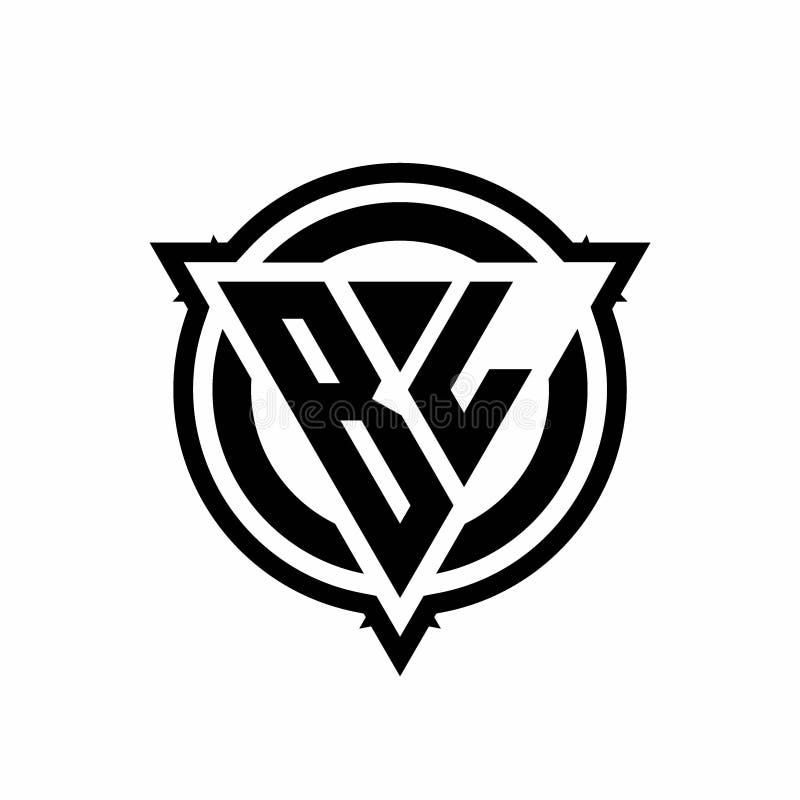 BL Logo with Triangle Shape and Circle with Outline Rounded Design ...