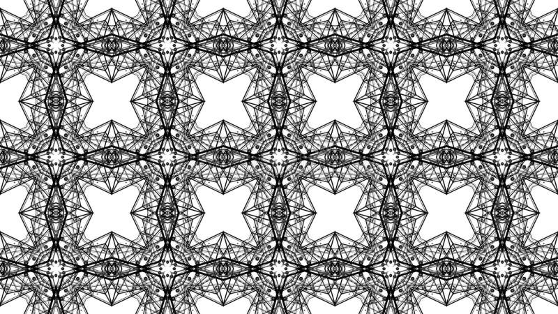 Black Abstract Animated Patterns. Kaleidoscope. 3d Render Stock Footage ...