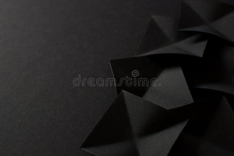 Black Dark Geometric 3d Background, Copy Empty Space Stock Photo ...