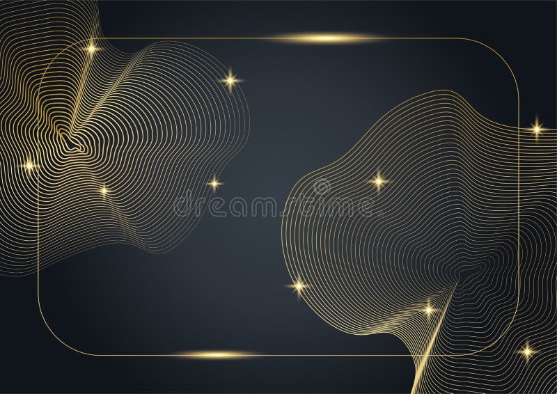 Black Abstract Background with Gold Lines Stock Vector - Illustration ...