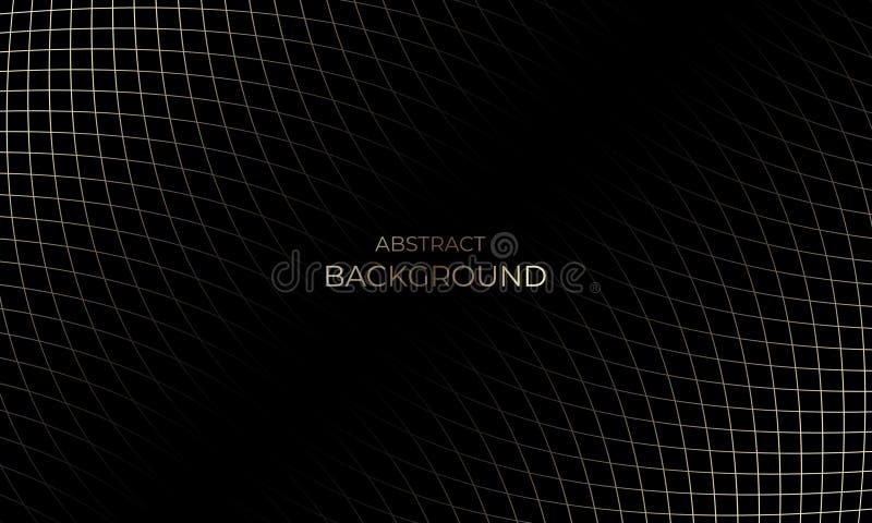 Black Abstract Background with Mesh Golden Pattern Stock Vector ...