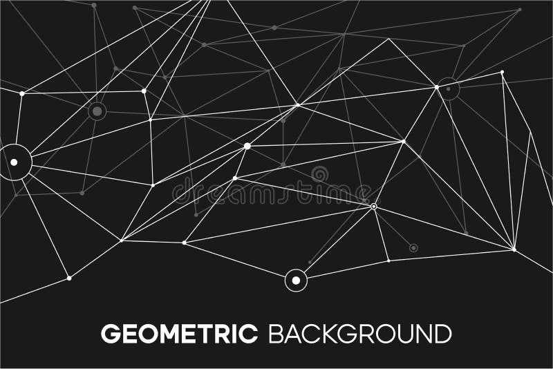 Black Abstract Background for Network Data Analysis. Cybernetic Science ...