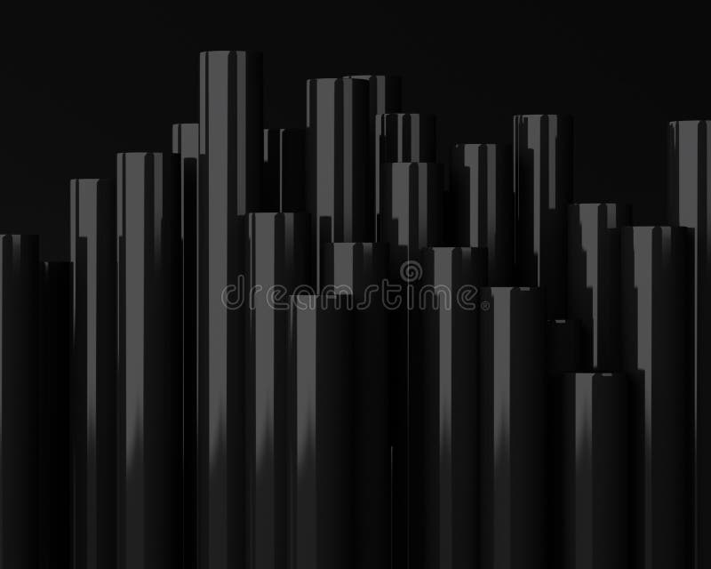 Black Abstract Background of Pillars Stock Illustration - Illustration ...