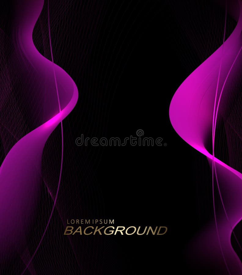 Black Abstract Background, Purple Hue Curved Vertical Wave, Fine Mesh ...