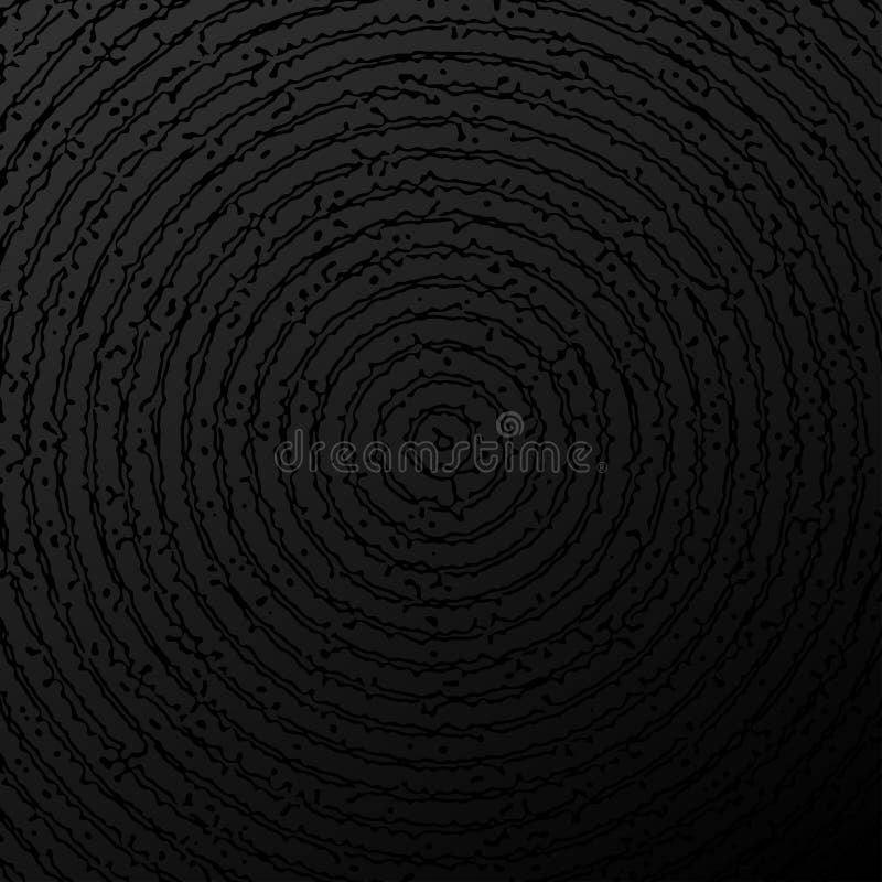 Black Abstract Background with Rough Concentric Circles. Minimal ...