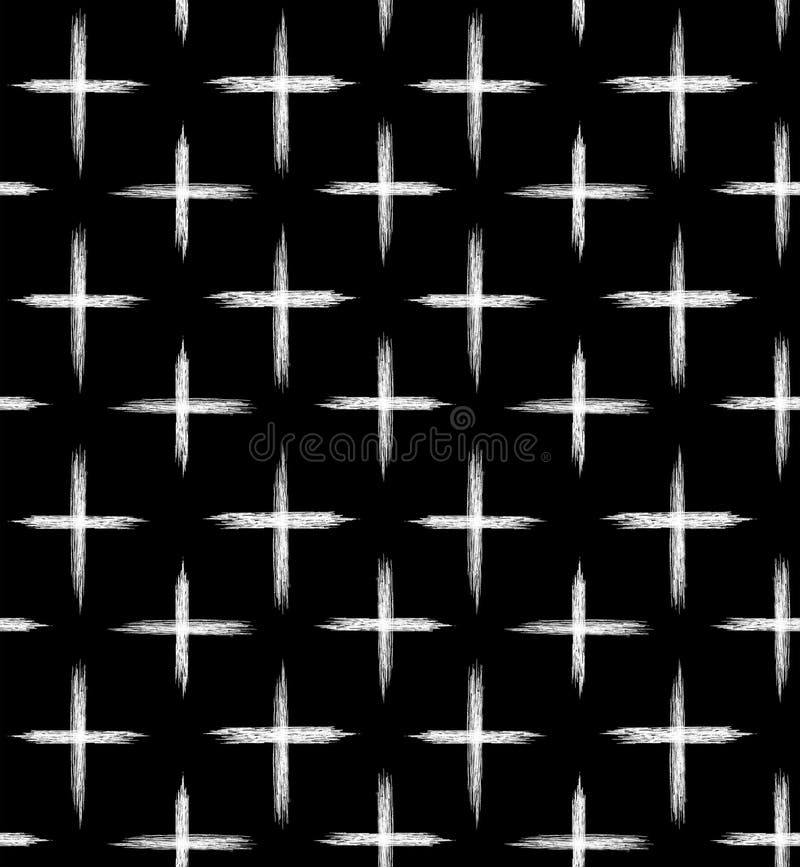 Black Abstract Background with Seamless Pattern Random Sketch Crosses ...