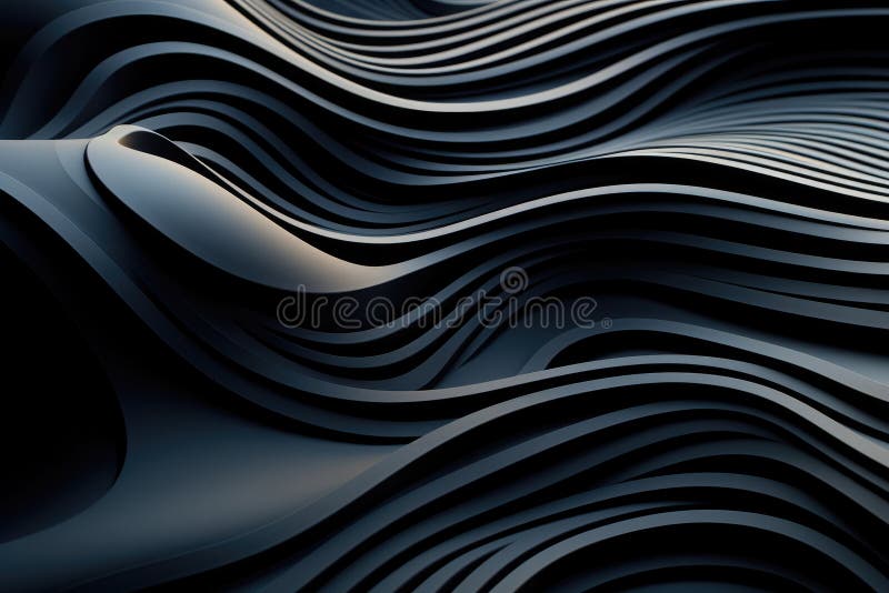Black Abstract Background of Waves Stock Illustration - Illustration of ...