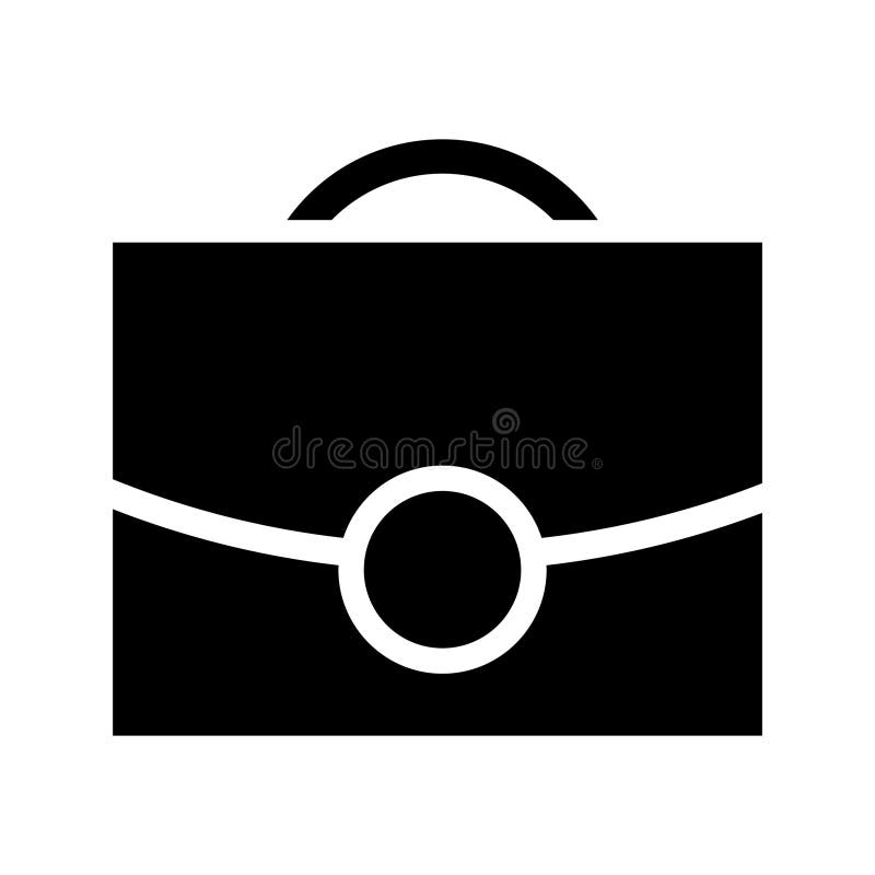 Black Abstract Bag or Folder Stationery Icon Stock Vector ...