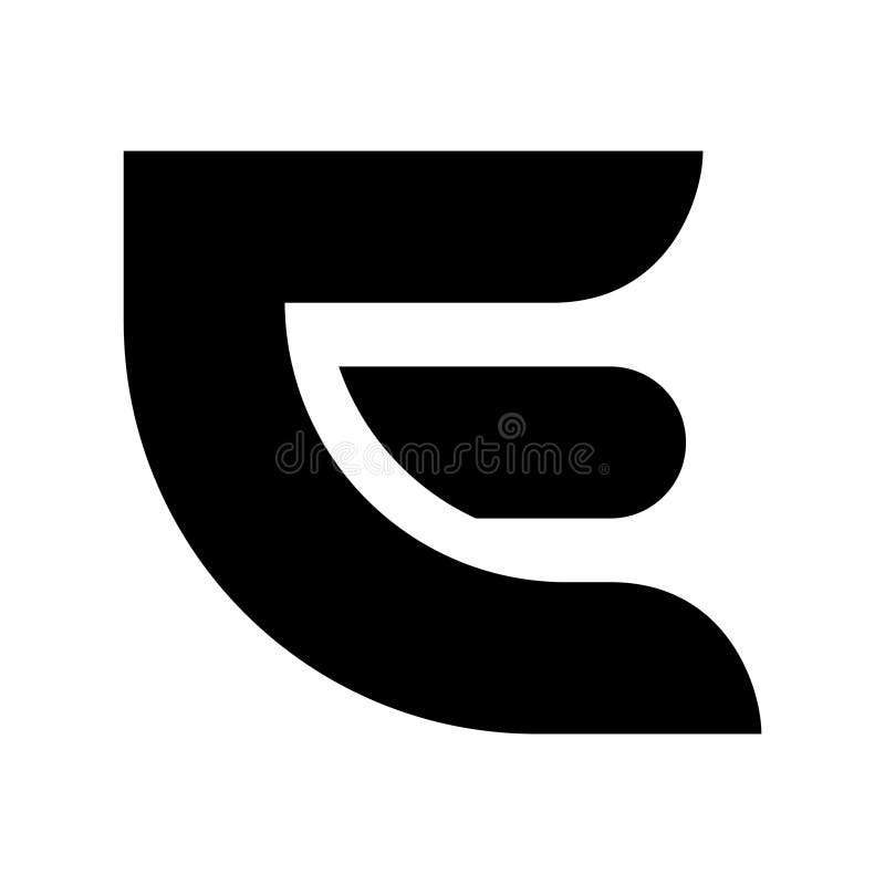 Black Abstract Bold Curved Letter E Icon Stock Vector - Illustration of ...