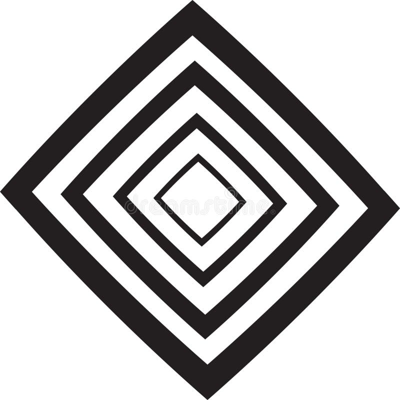 A Black, Abstract Concentric Diamond Vector Logo Stock Vector ...