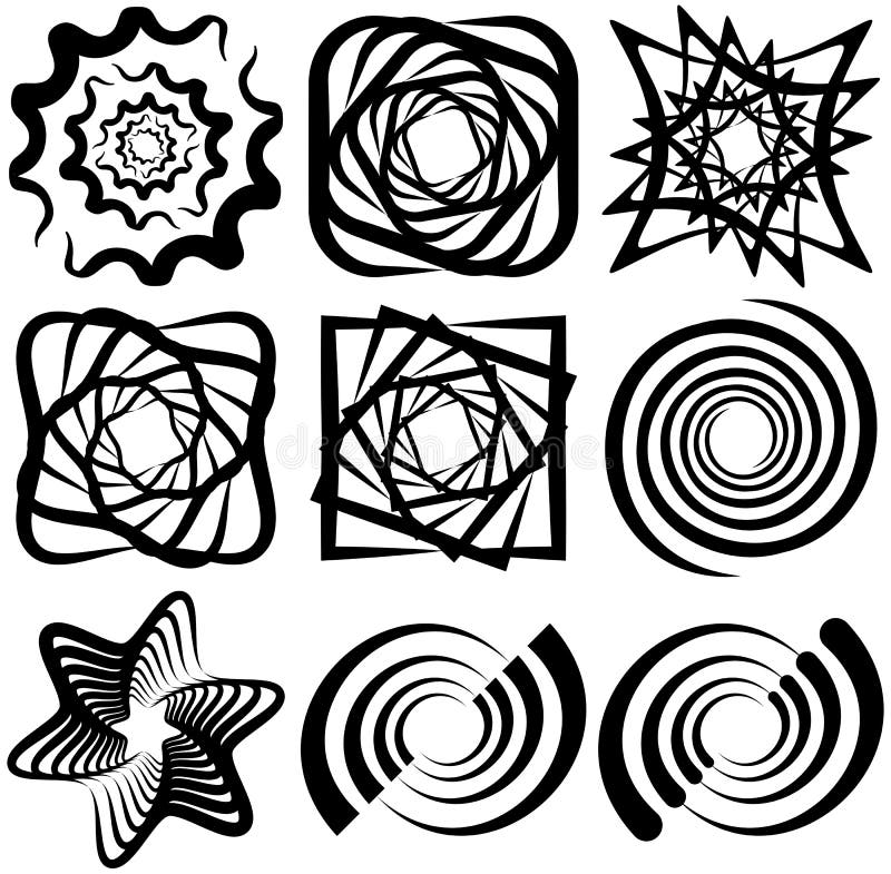 Black Abstract Contour, Outline Logo Shape, Design Element (set Stock ... Black Abstract Contour, Outline Logo Shape, Design Element (set Stock ...