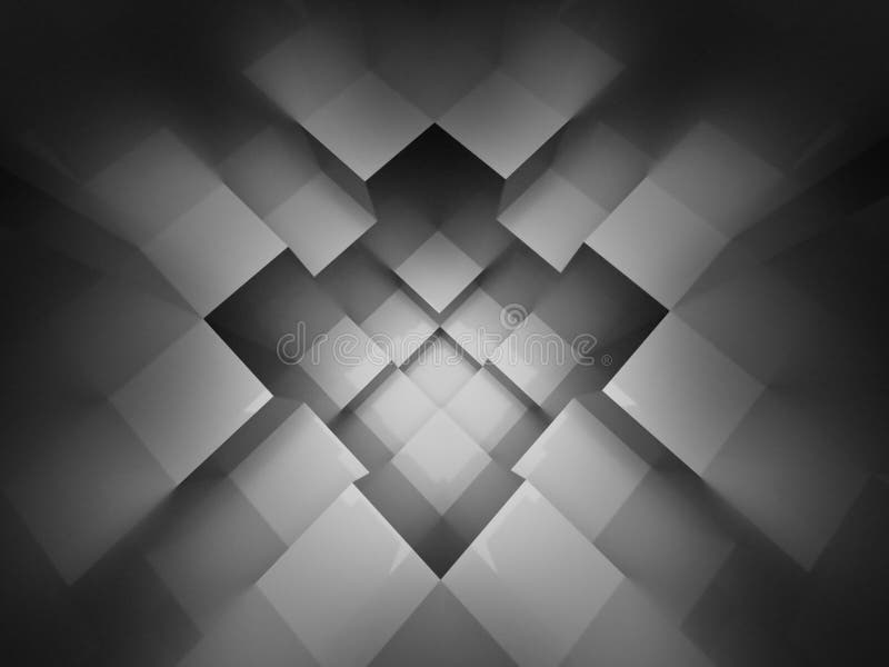 Black Abstract Cubes Background Stock Illustration - Illustration of ...