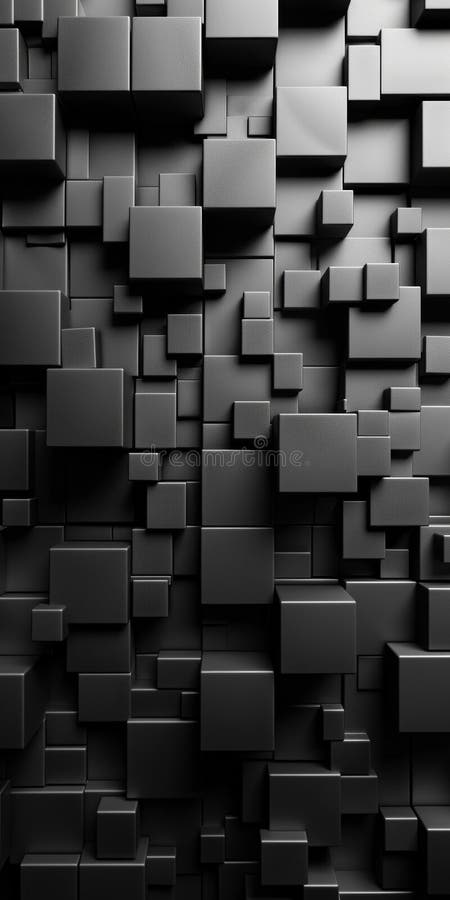 Black Abstract Cubes 3D Background Pattern Generated Using AI. Stock ...