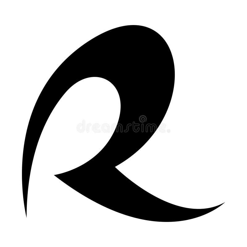 Black Abstract Curved Spiky Letter R Icon Stock Vector - Illustration ...